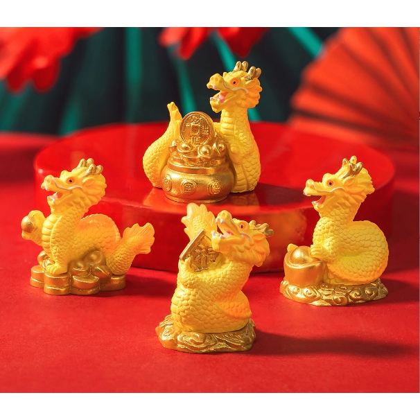 Jual DIY Gold dragon XO 2024 Resin Crafts Dragon Year Miniature ...