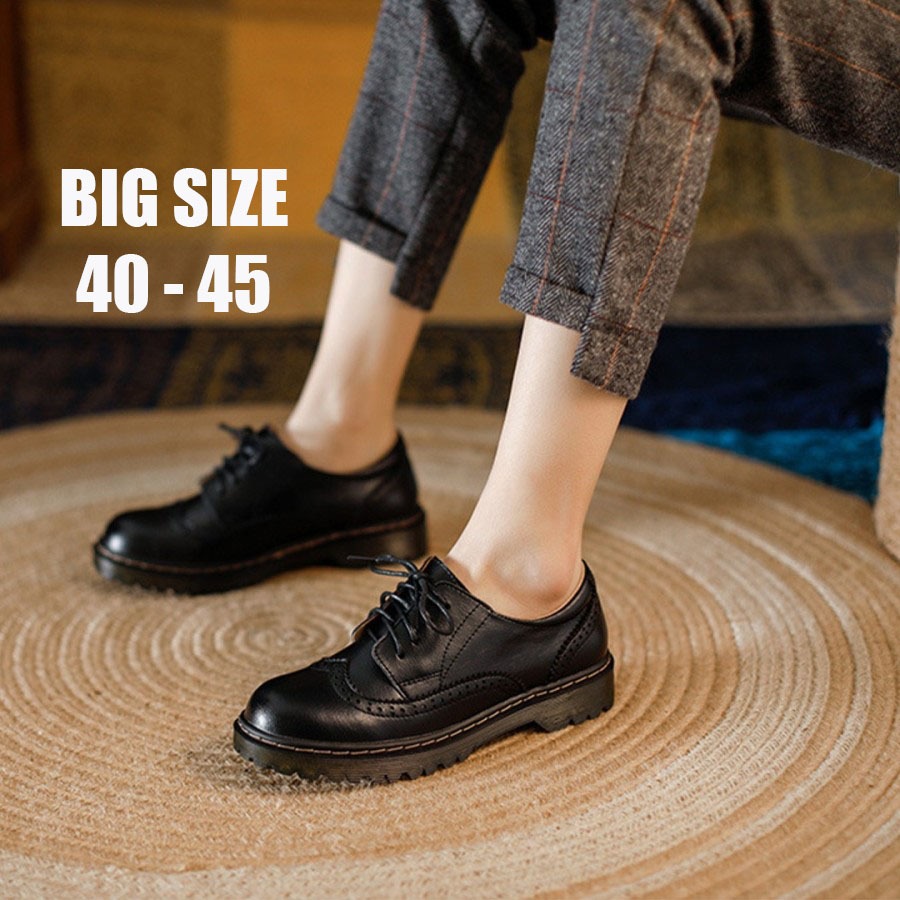 Jual Low boots Leather Black Docmar / Sepatu Wanita BIG SIZE 40-45 ...