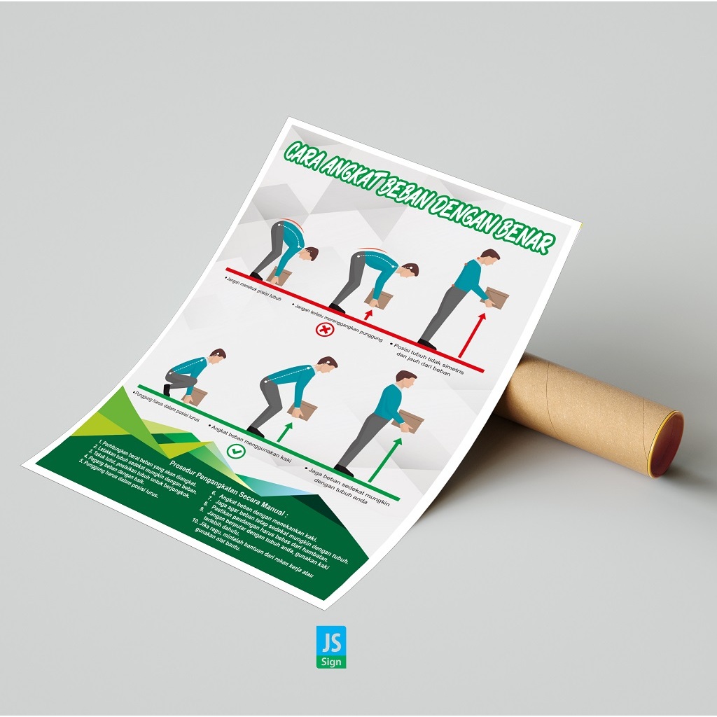 Jual POSTER SAFETY K3 - CARA ANGKAT BEBAN DENGAN BENAR | Shopee Indonesia