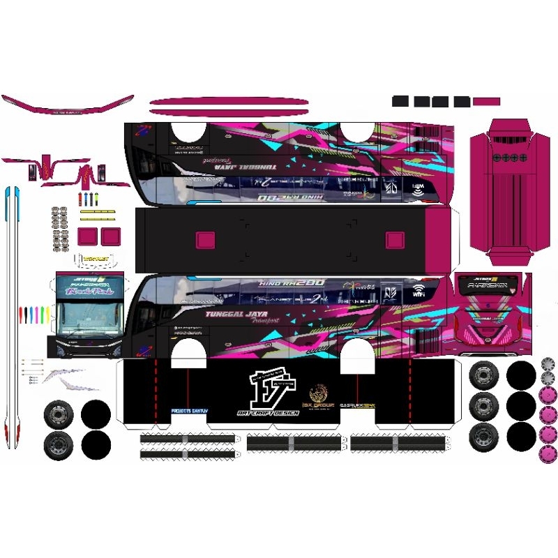 Jual LEMBARAN POLA PAPERCRAFT BUS KIDSPANDA JET BUS 5 | Shopee Indonesia