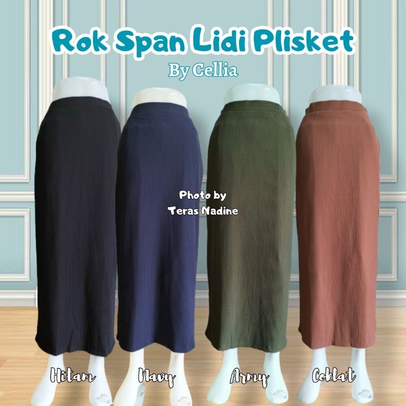 Jual Rok Span Plisket Lidi CELLIA 1991 | Rok Kerja Formal Span Panjang ...
