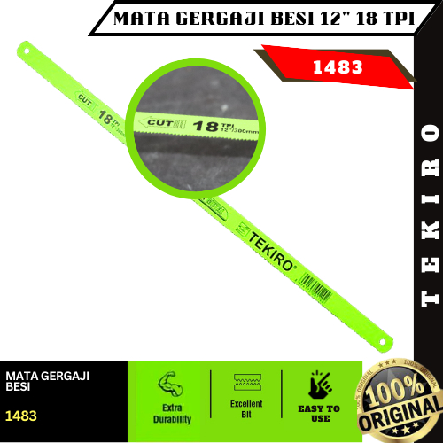 Jual PROMO MATA GERGAJI BESI TEKIRO 12 INCH 18 TPI 24 TPI BI-METAL ...