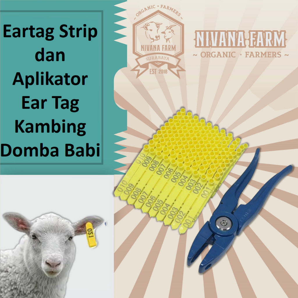 Jual Eartag Strip dan Aplikator Ear Tag Kambing Domba Babi | Shopee ...