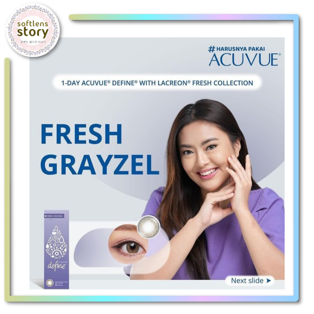 Jual Acuvue Define Fresh Grayzel Softlens Warna 5 Pasang Softlens Harian | Shopee Indonesia