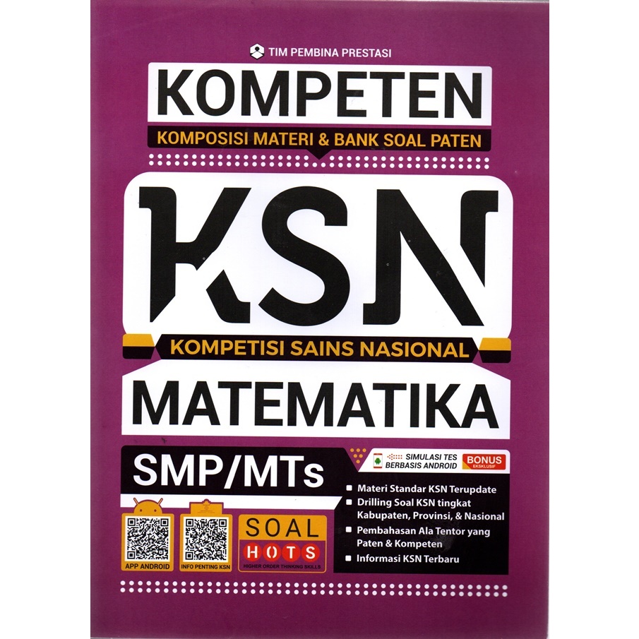 Jual Buku KSN Matematika SMP / MTs Materi dan Bank Soal Paten Matematika | Shopee Indonesia