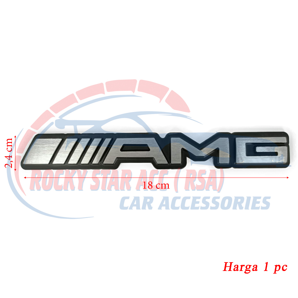 Jual Emblem Mobil Logo AMG Alumunium Chrome hitam 18 cm | Shopee Indonesia