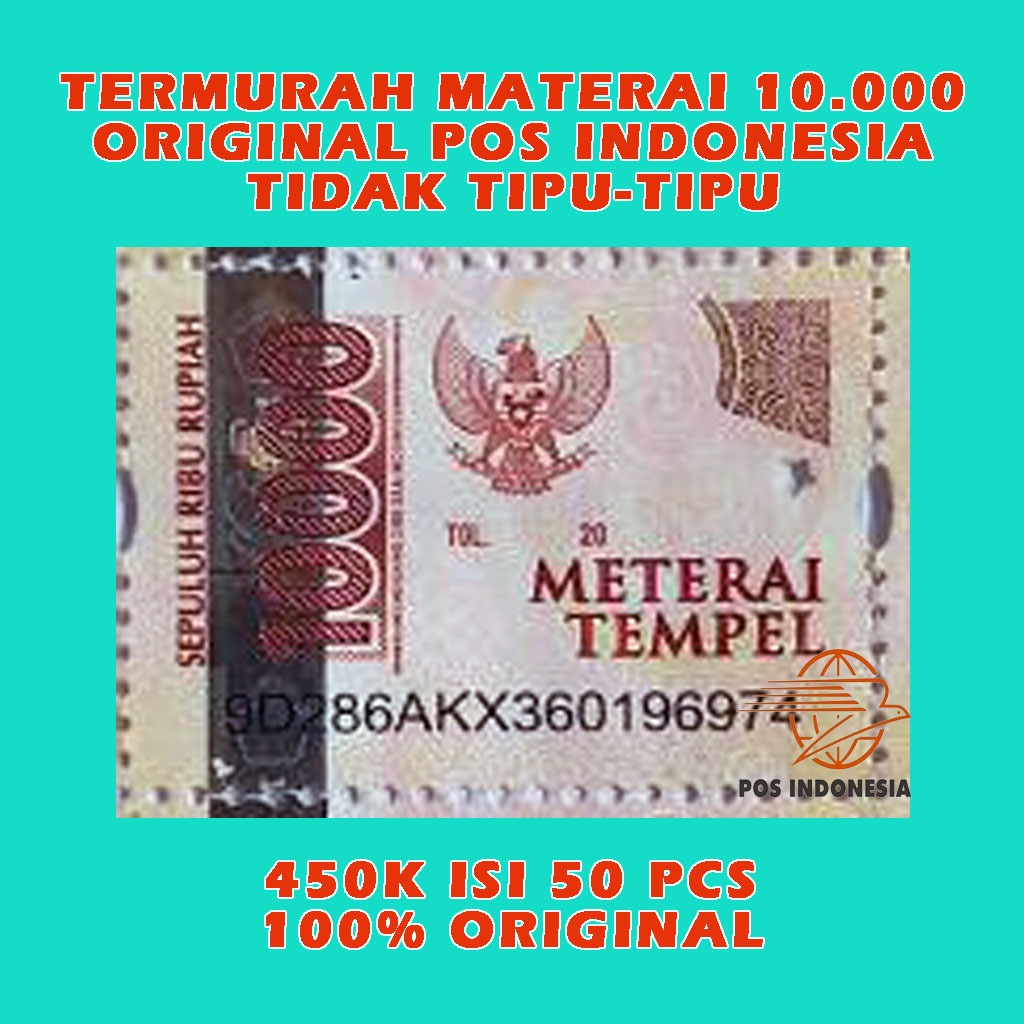 Jual Duty Stamp Asli Pos Isi 50PC @9000/pcs | Shopee Indonesia