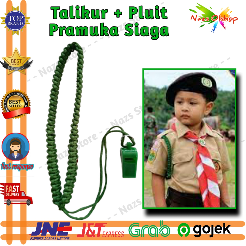 Jual Tali Kur + Pluit Pramuka Siaga Warna Hijau Tingkat Sekolah Dasar ...