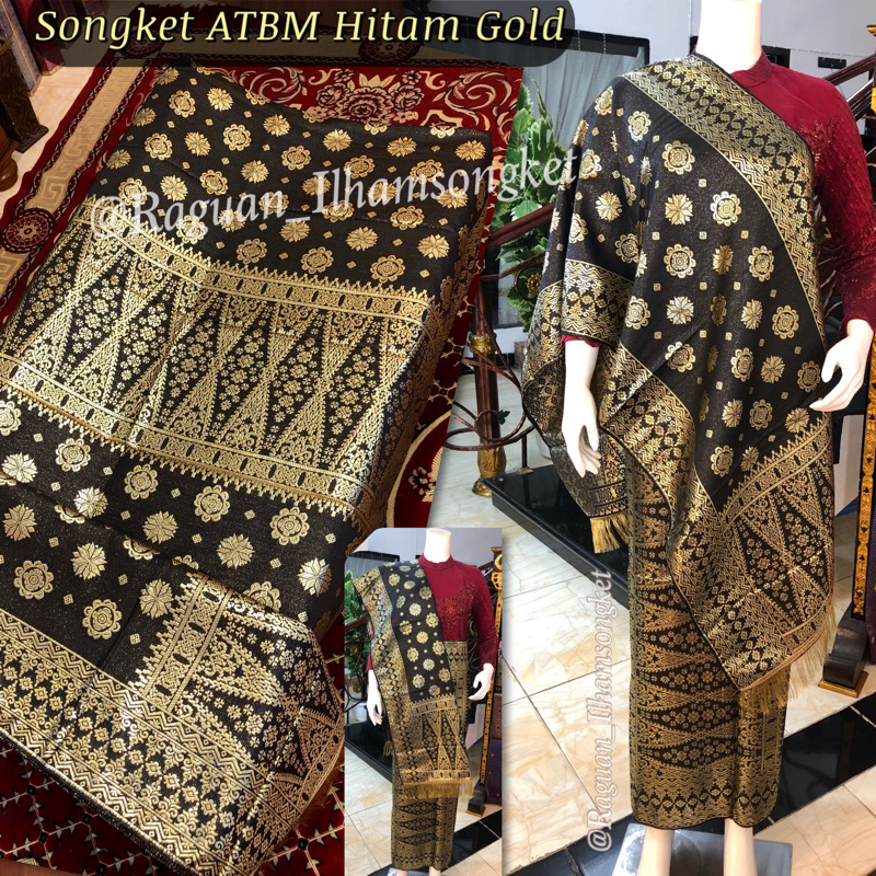 Jual SONGKET ATBM CANTIK MANIS /Hitam Gold / songket Tenun Mesin ...