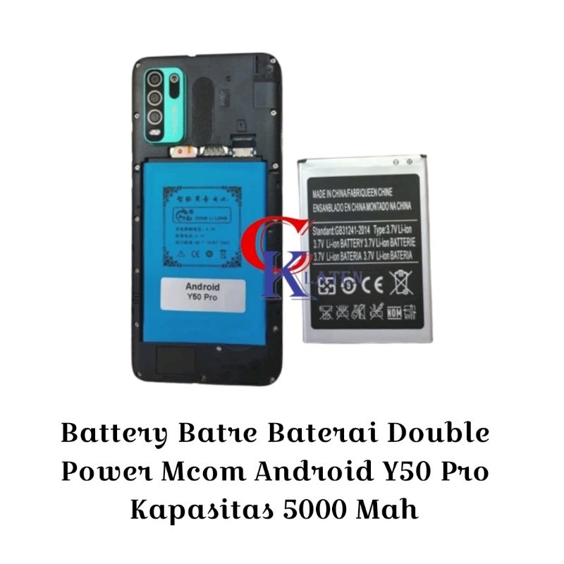 Jual Battery Batre Baterai Double Power Mcom Android Y50 Pro Kapasitas 5000 Mah | Shopee Indonesia