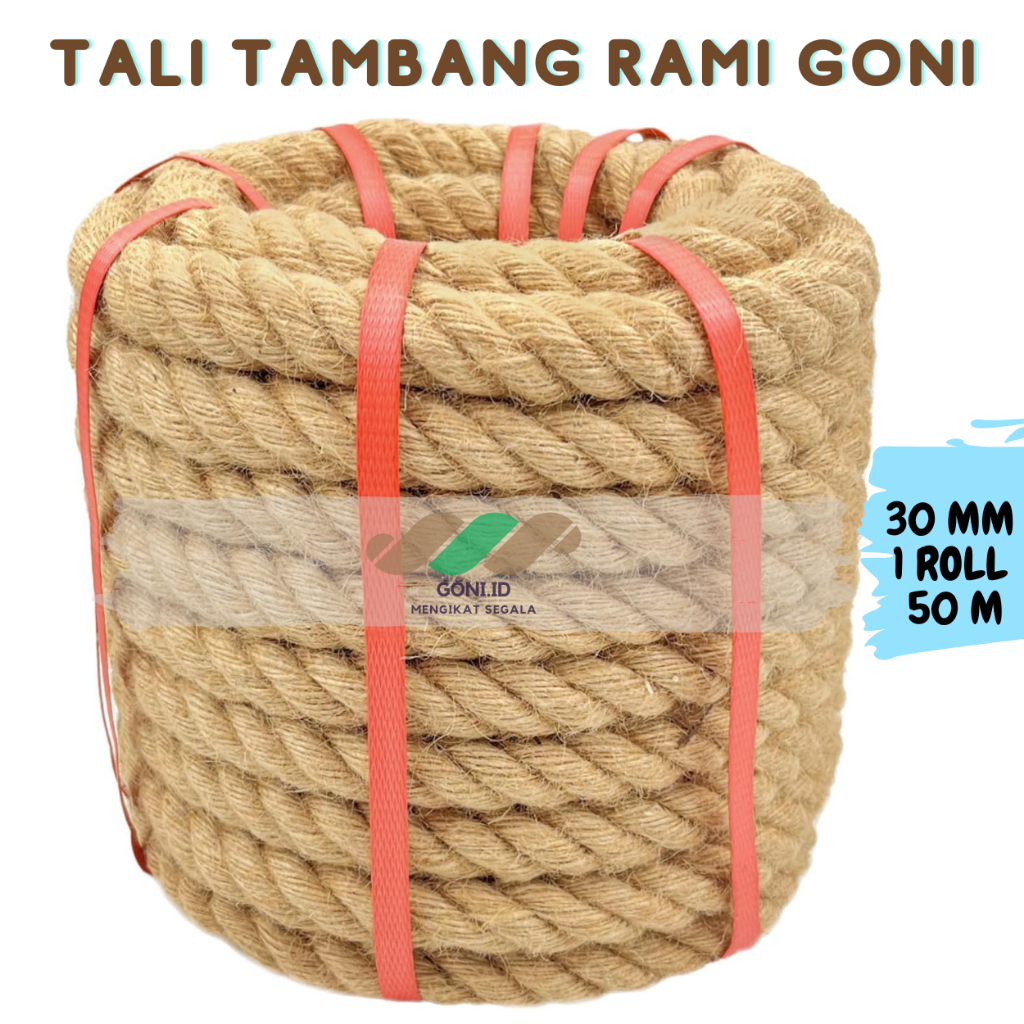 Jual Tali Tambang Rami Goni 30MM 1 Roll 50 Meter/ Tarik Tambang / Tali ...