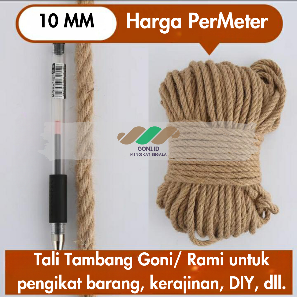 Jual Tali goni 10 mm METERAN Tali Rami/ Tali garukan kucing / Tali ...