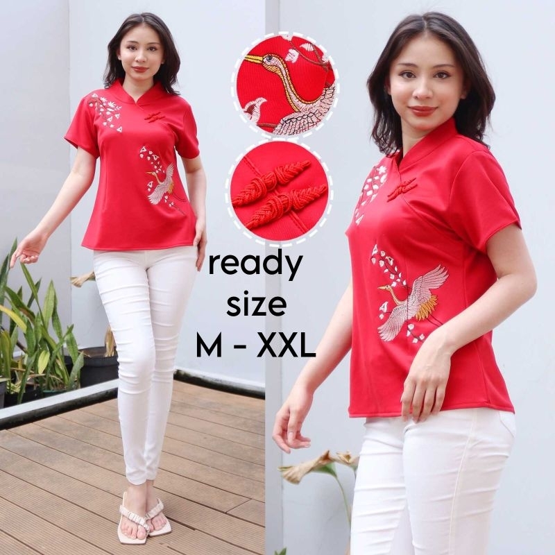 Jual Blouse Imlek Blouse Cheongsam Blouse Chongsam Blouse Merah Imlek ...