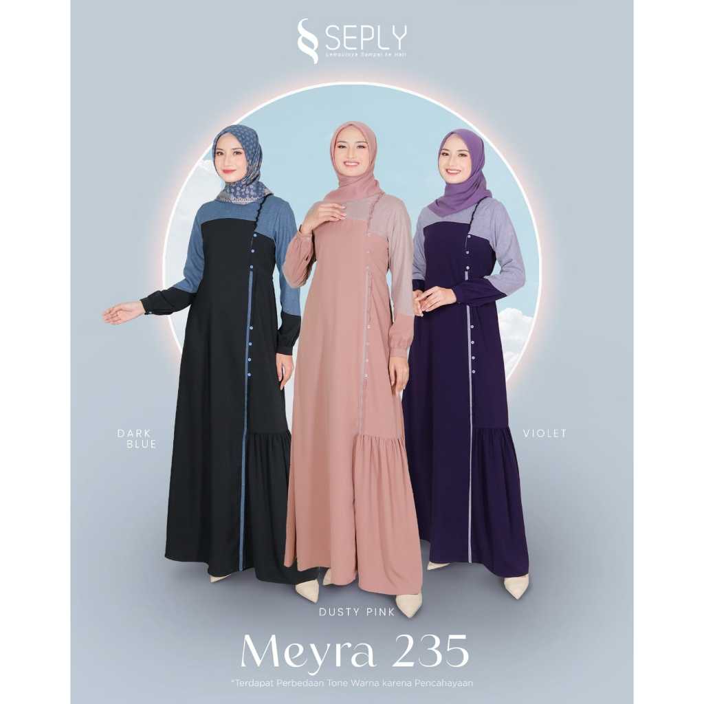 Jual GAMIS MUSLIM SEPLY 2023 MEYRA 235 DARK BLUE, VIOLET DAN DUSTY PINK ...