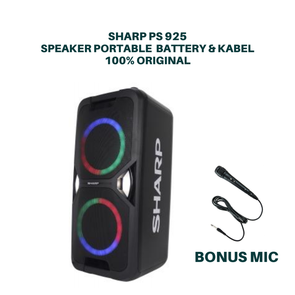 Jual SHARP PS 925 Speaker party portable speaker bluetooth karaoke ...
