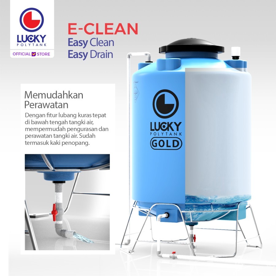 Jual Tangki / Toren Air E-Clean Lucky 1100 Liter ( LPEC 1100 ) | Shopee ...