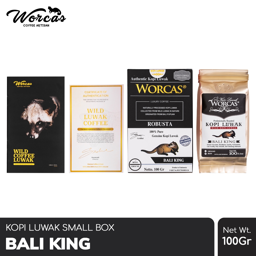 Jual WORCAS Kopi Luwak Liar Bali King 100gr - Small Box | Shopee Indonesia