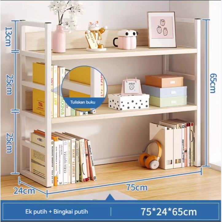 Jual Jutastore Rak Meja Stationery Desktop Storage Rak Buku Rak Buku ...