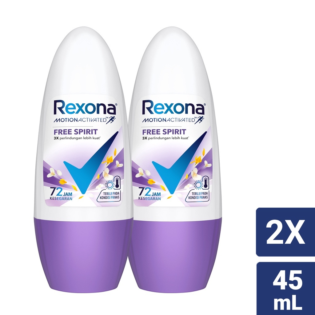 Jual Rexona Women Deodorant Anti-Perspirant Roll On Free Spirit 45ml ...