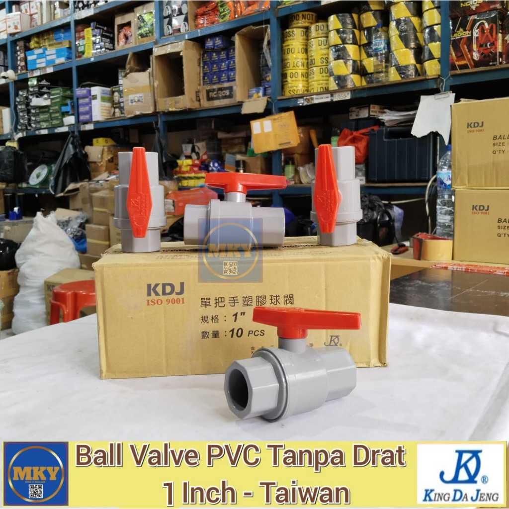 Jual stop kran ball valve pvc socket kdj 1" inch / Ball Valve PVC 1 ...