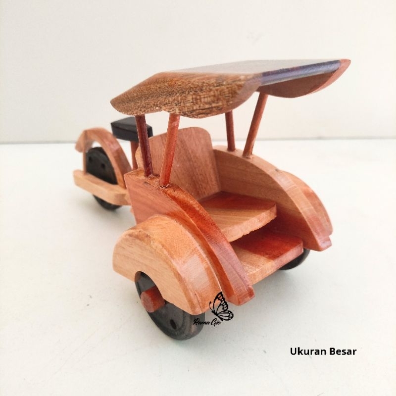 Jual BECAK KAYU UKURAN BESAR MAINAN BECAK KAYU UKURAN BESAR MINIATUR ...