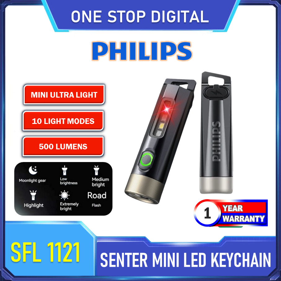 Jual Philips SFL1121 Flashlight Keychain Senter led Mini Super Terang ...