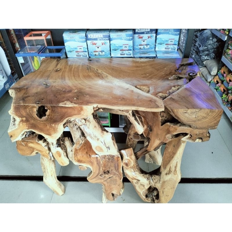 Jual MEJA AQUARIUM MEJA KONSUL AKAR KAYU JATI ASLI SIZE 80 X 45 X 70CM ...