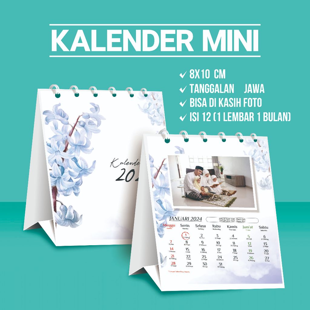 Jual Kalender duduk mini custom foto tema bunga. bisa untuk bahan ...