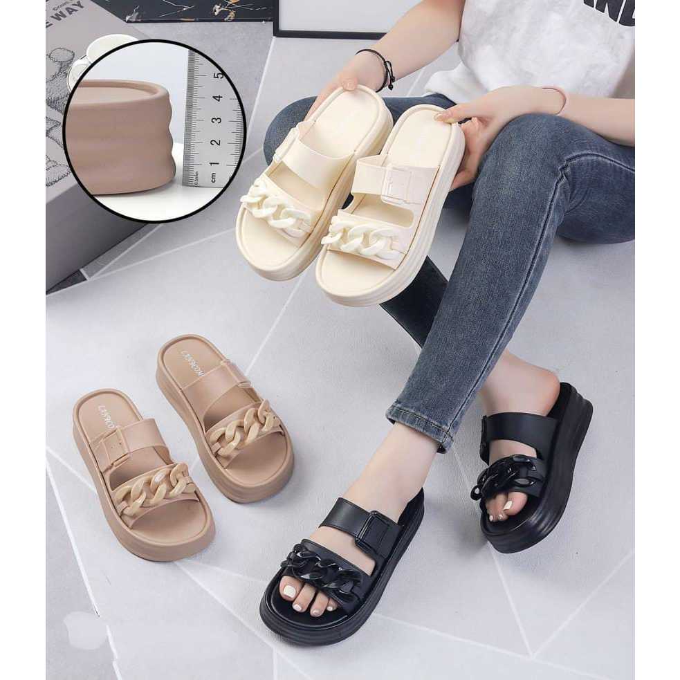Jual Berliana Sandal Wanita Jelly 868+1 SLIPSLOP Gesper Rantai | Shopee ...