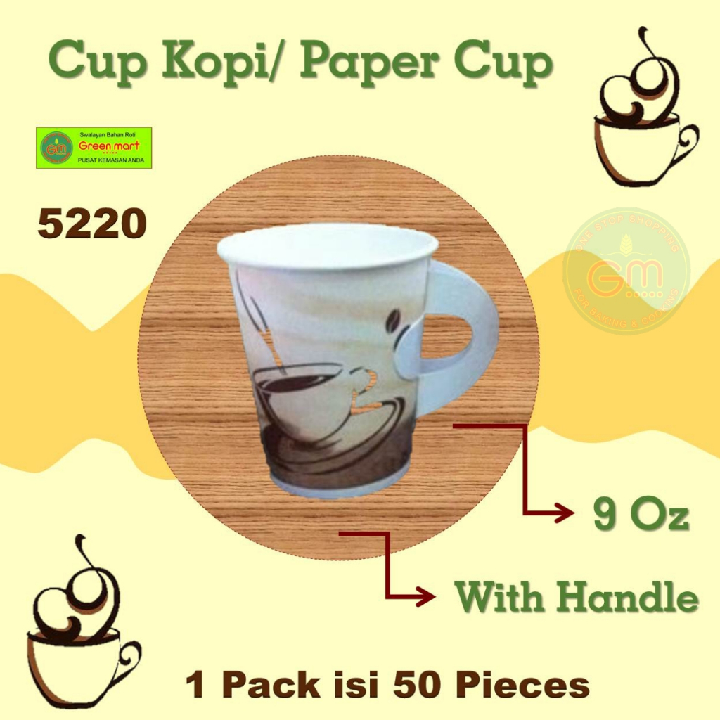 Jual Cup Kopi Cup Kertas Dengan Handle Tanpa Tutup Paper Cup Coffee Cup ...