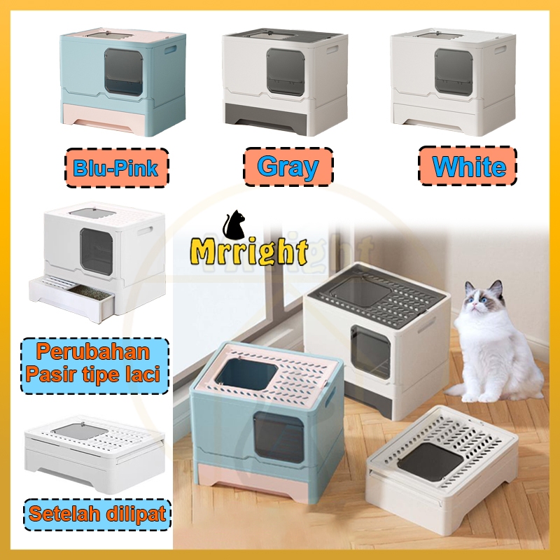 Jual Litter box tertutup Cat Litter Box lipat kotak kotoran kucing ...