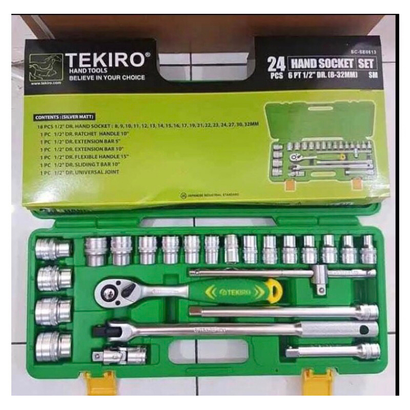 Jual TEKIRO HAND SOCKET SET 24 PCS 6PT 1/2” DR (8-32MM) KUNCI SOCK SET 24 PCS | Shopee Indonesia