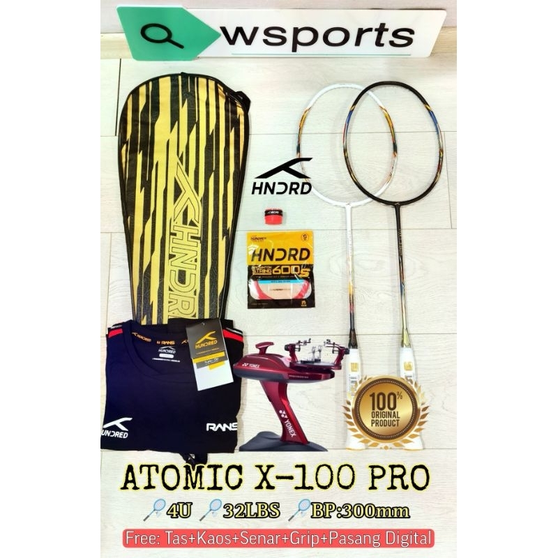 Jual Raket Badminton Hundred HNDRD Atomic X 100 X100 PRO Original | Shopee Indonesia