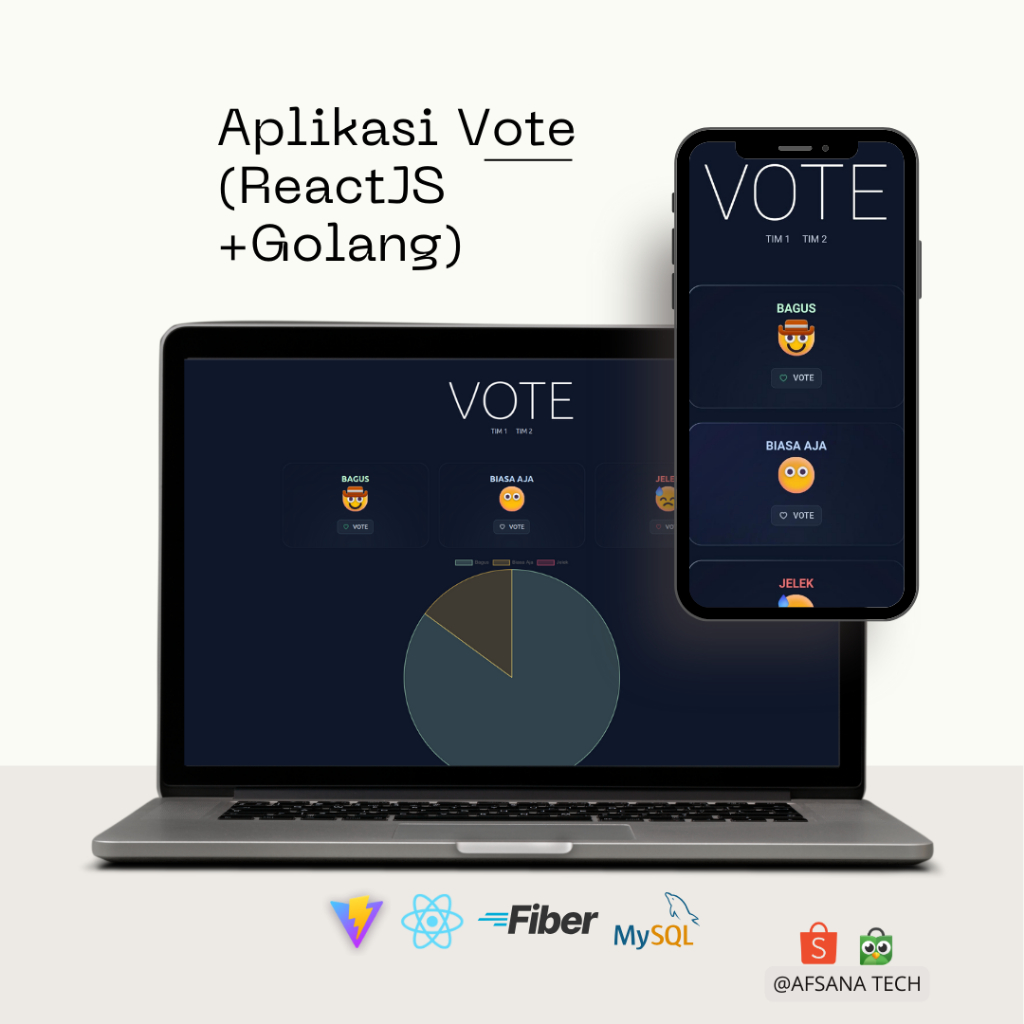 Jual Aplikasi Vote Berbasis website ReactJS + GoFiber | Shopee Indonesia