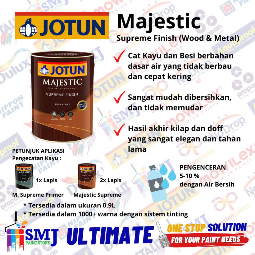 Jual Cat Kayu dan Besi Waterbased JOTUN MAJESTIC SUPREME Matt Warna ...