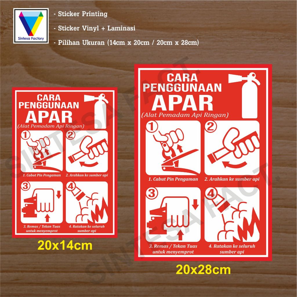 Jual Stiker Apar Cara penggunaan Apar Alat Pemadam Api Ringan Sticker ...