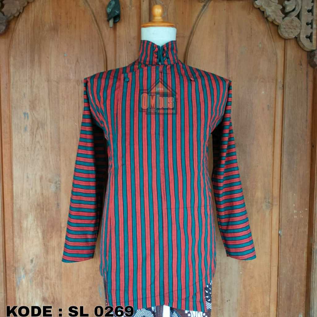 Jual Surjan Lurik Tenun Alusan Kode SL 0269 | Baju Jawa | Baju Lurik ...