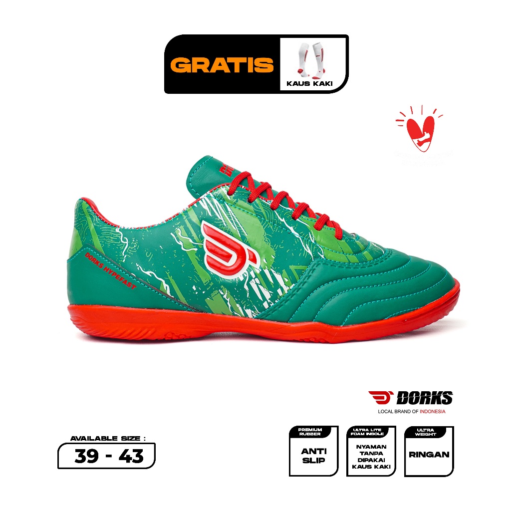 Jual Dorks - Futsal Hypefast Green Sepatu Futsal Dewasa Best Quality ...