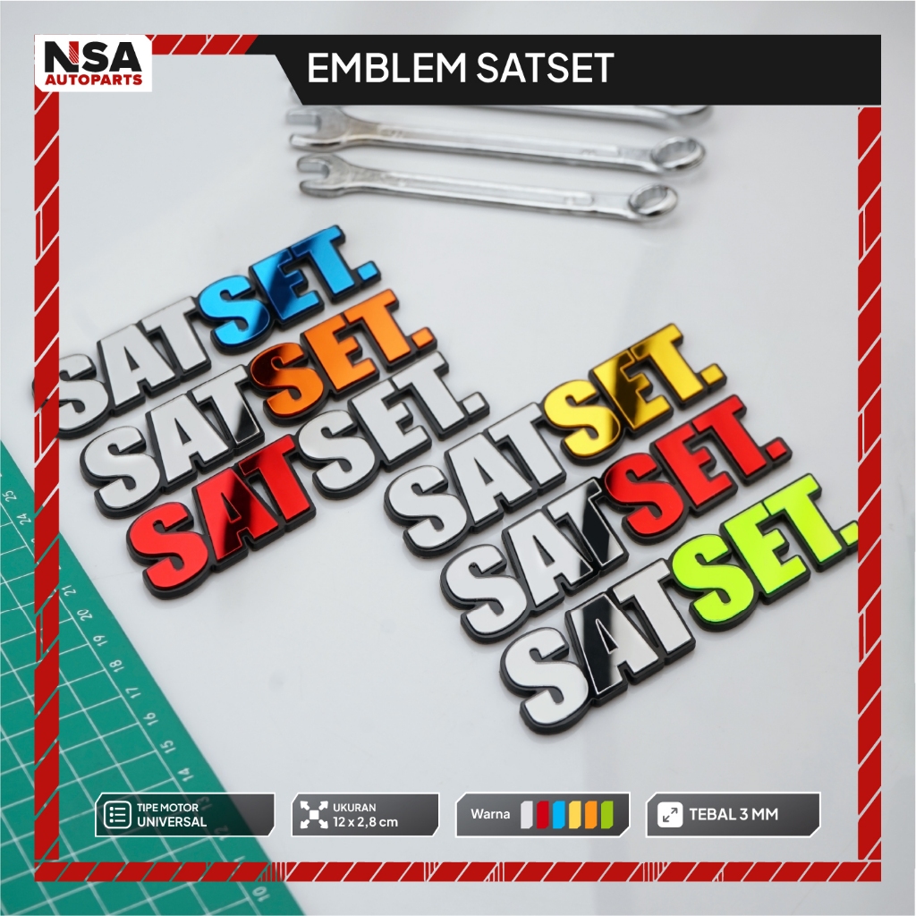 Jual 1PCS EMBLEM SATSET BUKAN STIKER SATSET STICKER KEREN TIMBUL RACING ...