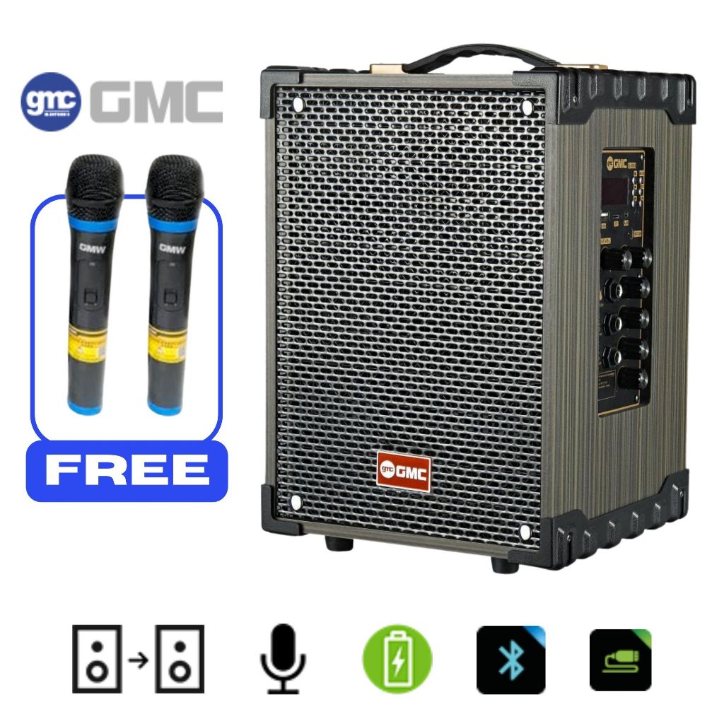 Jual Speaker Bluetooth Portable GMC 899P Free 2 Mic Wireless - Bisa ...