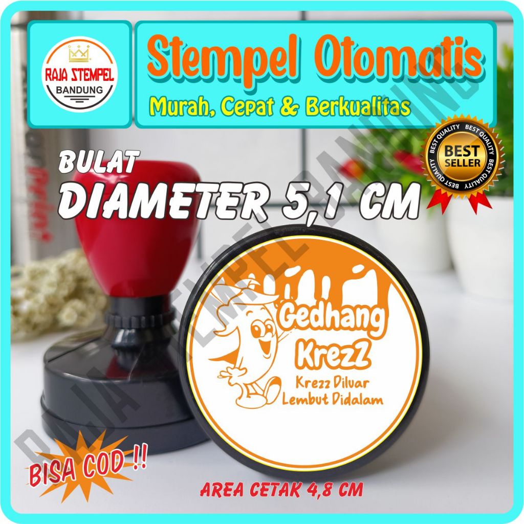 Jual Stempel Flash Bulat 5,1 CM, stemple logo, stample instansi ...
