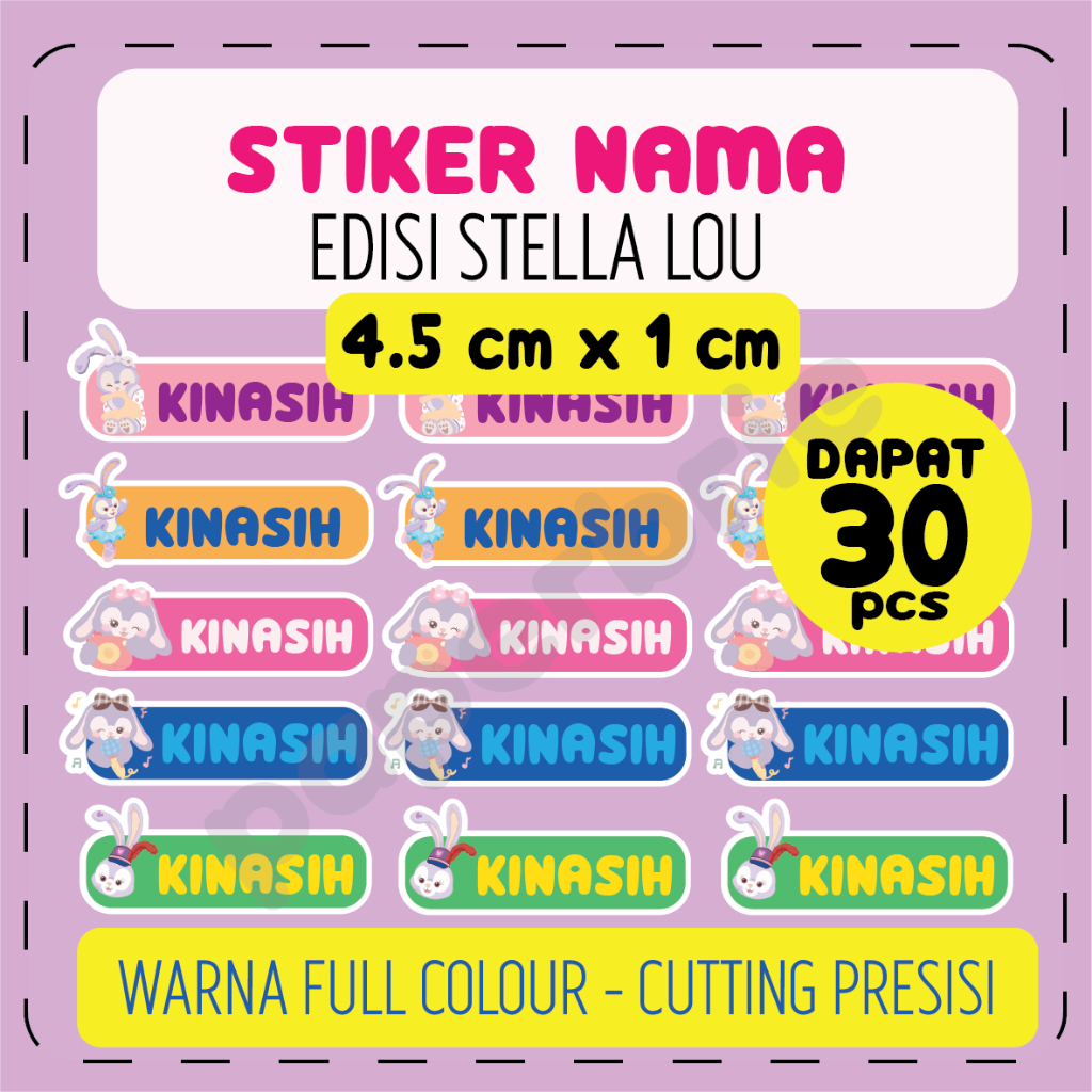 Jual Stiker label nama STELLA LOU STellalou anak Sticker buku anak ...