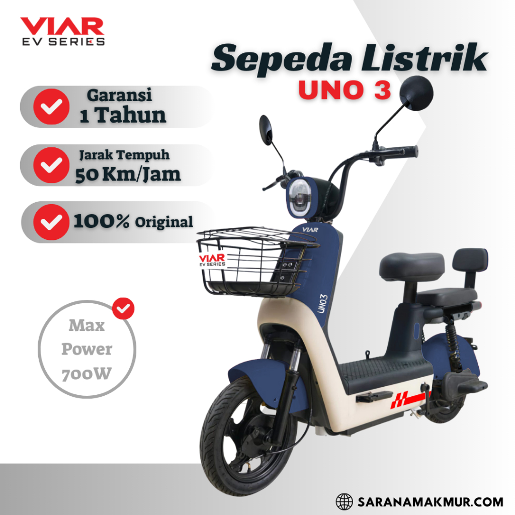 Jual SEPEDA LISTRIK UNO3 VIAR | Shopee Indonesia