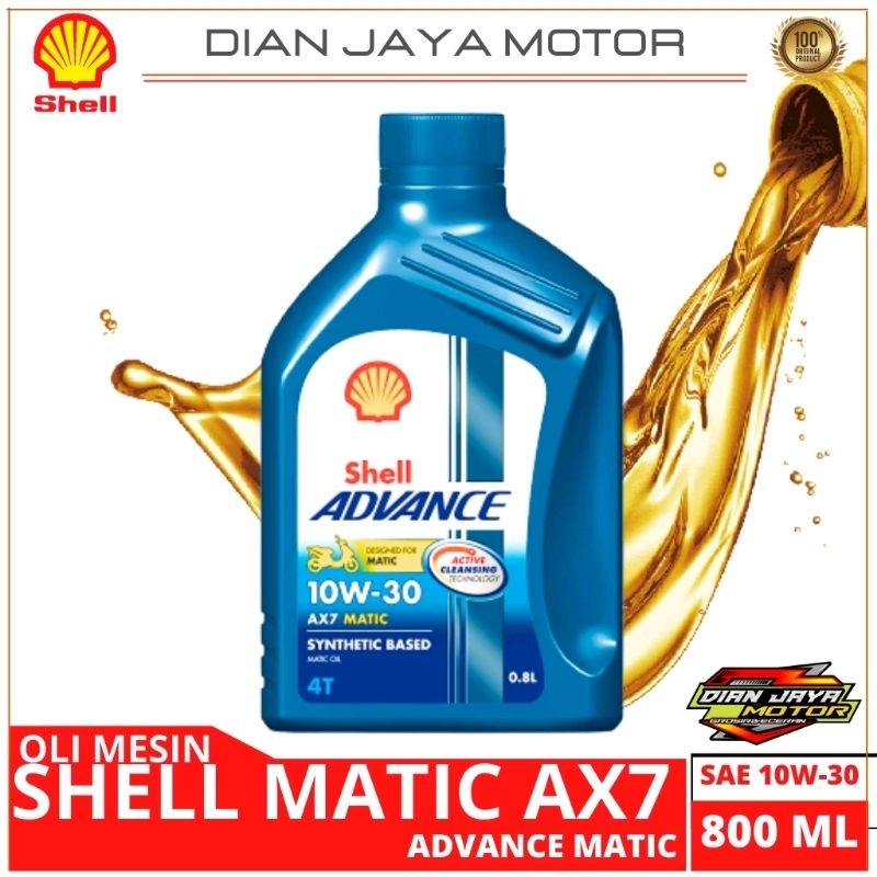 Jual Oli Mesin Shell Matic Biru AX7 Matic 10w-30 800 ML Oli Mesin Shell ...