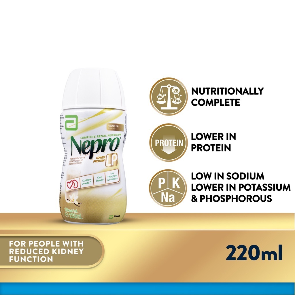Jual Abbott Nepro LP Vanilla 220 mL Lower Protein Botol Singapore 220mL ...