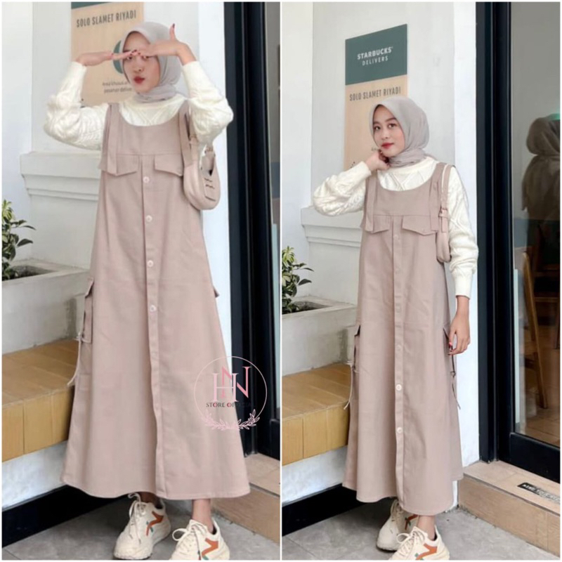 Jual Jean overall Cargo Wanita Inara Overall Button Rok Wanita Katun ...