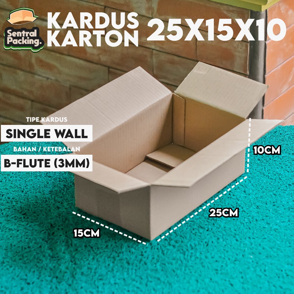 Jual Kardus Karton Polos / 25x15x10 / Kardus Packing / B-Flute | Shopee ...