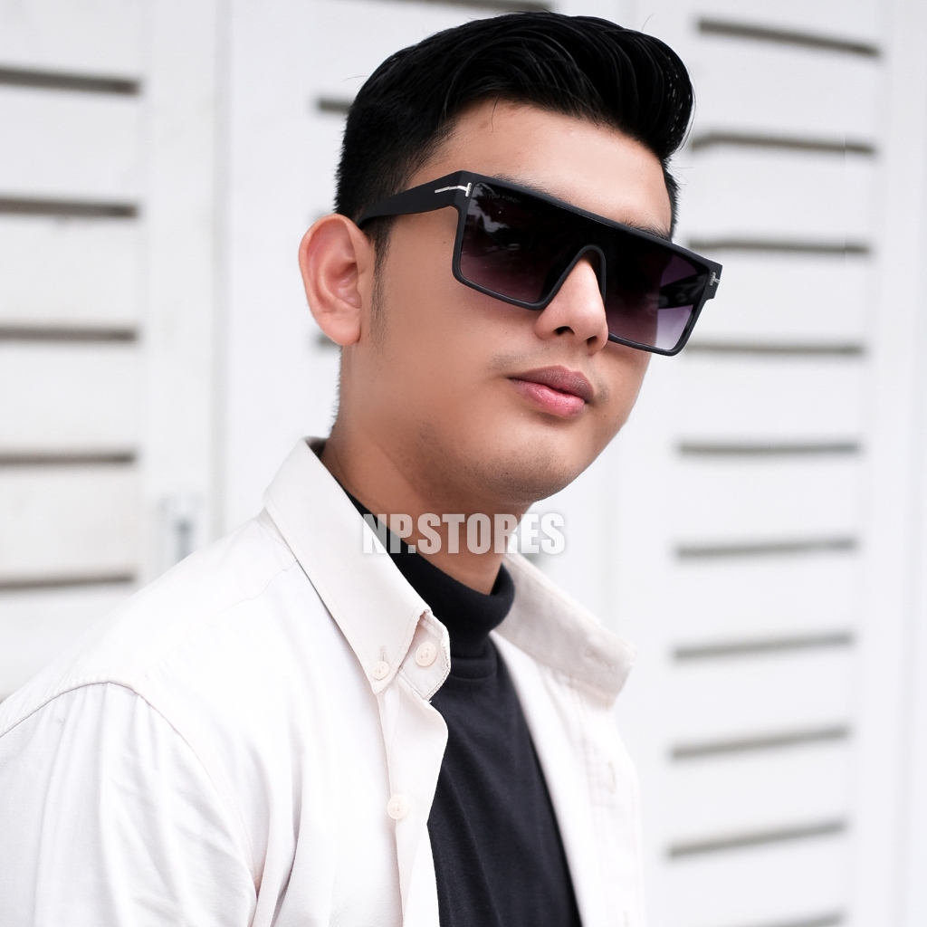Jual Kacamata Hitam Pria Wanita Model Kotak Oversized Lensa Warna ...