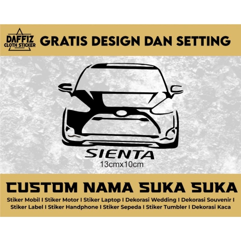 Jual Stiker cutting tampak depan Toyota Sienta | Shopee Indonesia