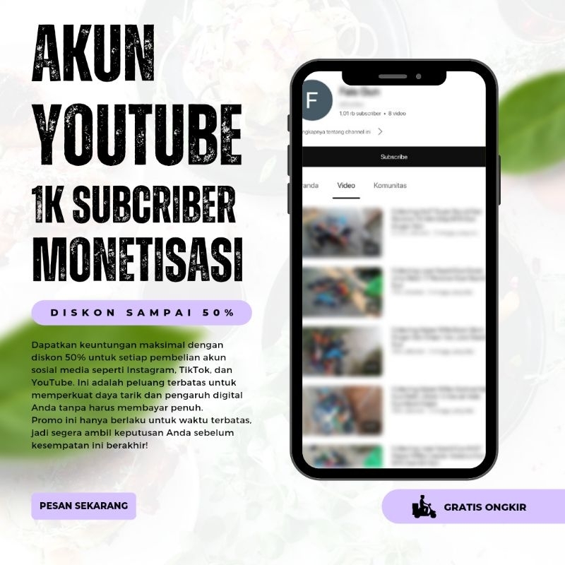 Jual AKUN YOUTUBE 1.000 Subcriber Tahun 2023 Fresh MONETISASI | Shopee ...